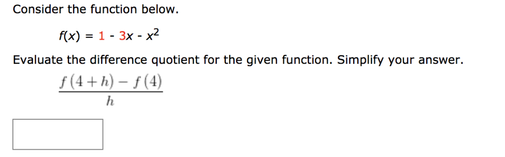 Solved Consider the function below f(x) 1 3x - x2 Evaluate | Chegg.com