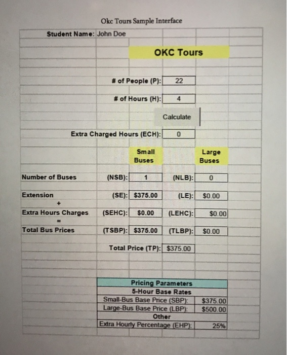 Solved OKC Tours Programming Project Assume you have just | Chegg.com