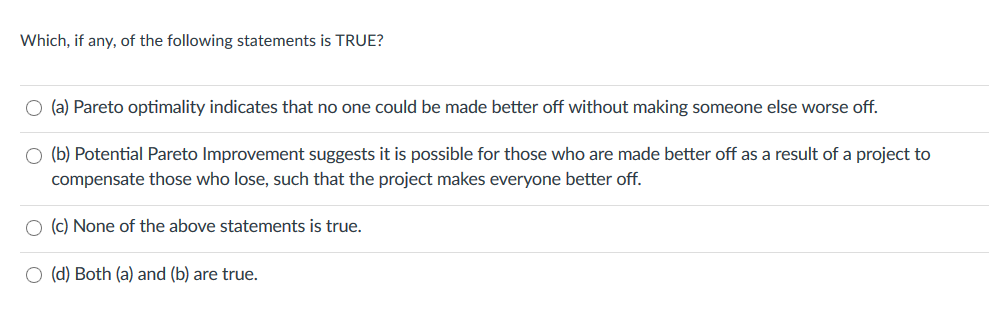 Solved Static efficiency is An allocation that maximizes net | Chegg.com