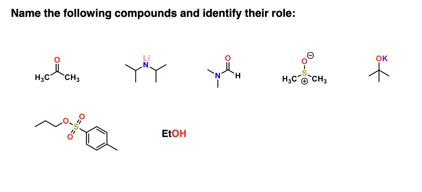 Solved Name the following compounds and identify their role: | Chegg.com