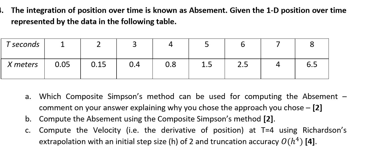 Solved 1. The integration of position over time is known as | Chegg.com