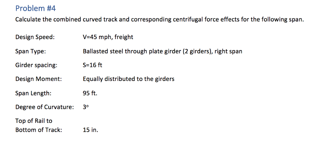 Solved Problem #4 Calculate the combined curved track and | Chegg.com