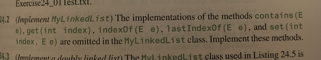 Solved Exercise24 0ltesttxt 42 Implement Mylinkedlist 