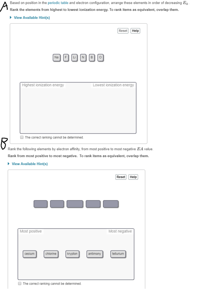 Solved A Based on position in the periodic table and | Chegg.com