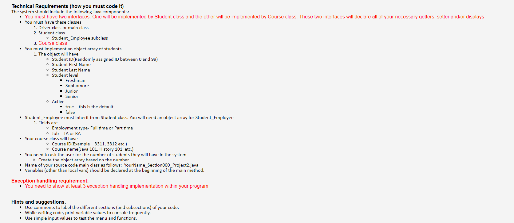 Solved Implement a Java program that creates a 'Student | Chegg.com