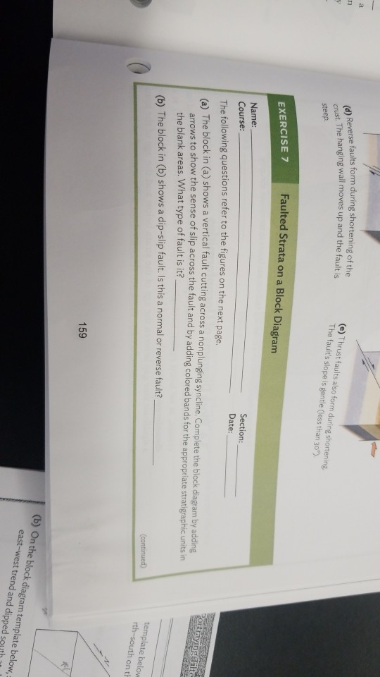 Solved gi EXERCISE 7 Faulted Strata on a Block Diagram | Chegg.com