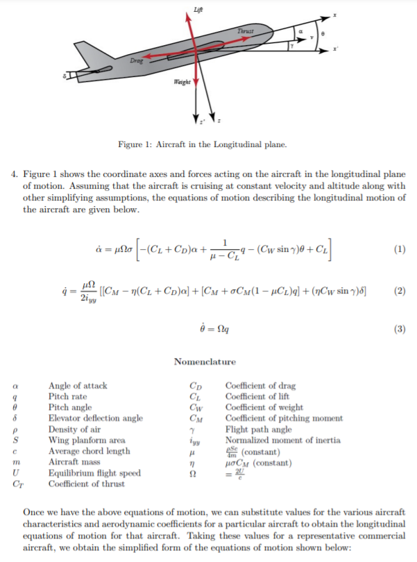 Solved $ Thrust Drag Weight Figure 1: Aircraft in the | Chegg.com