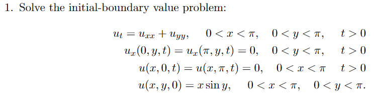 Solved 1. Solve the initial-boundary value problem: ut = ure | Chegg.com