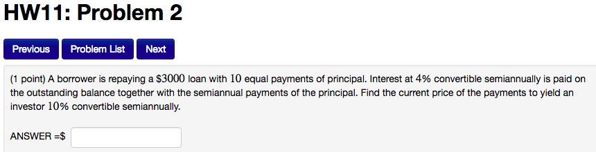 Solved HW11: Problem 2 Previous Problem List Next (1 point) | Chegg.com