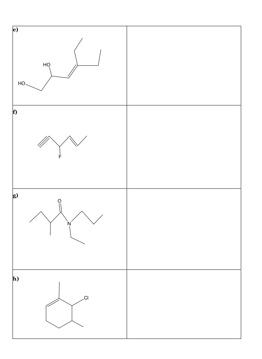 Solved 1. Draw the line structures for the following | Chegg.com