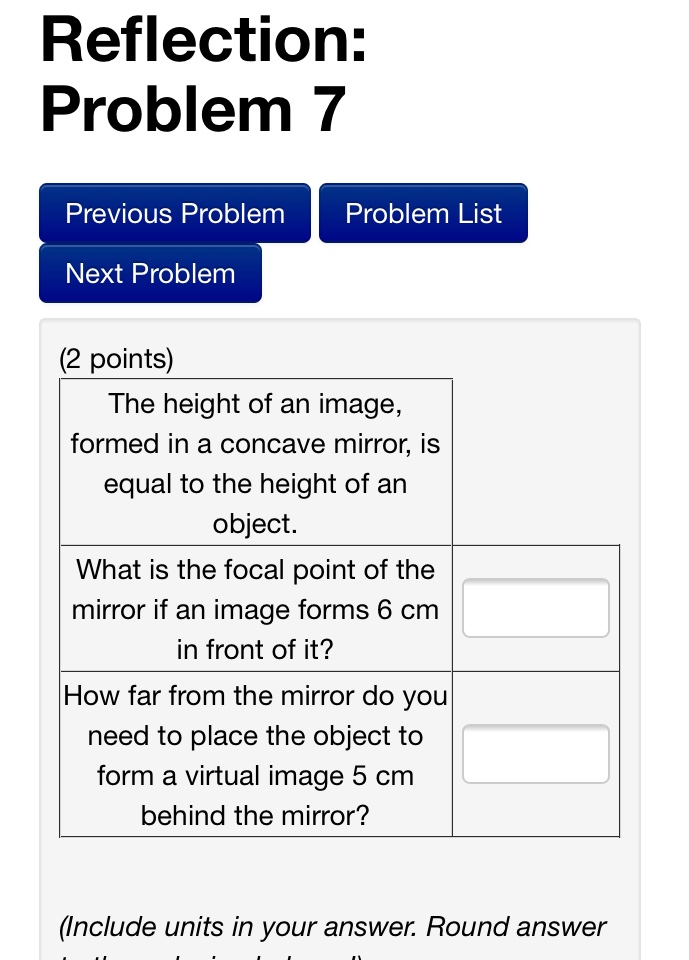Solved Reflection: Problem 7 Previous Problem Problem List | Chegg.com
