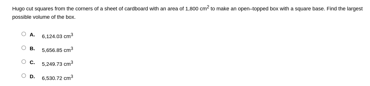Solved Hugo cut squares from the corners of a sheet of | Chegg.com