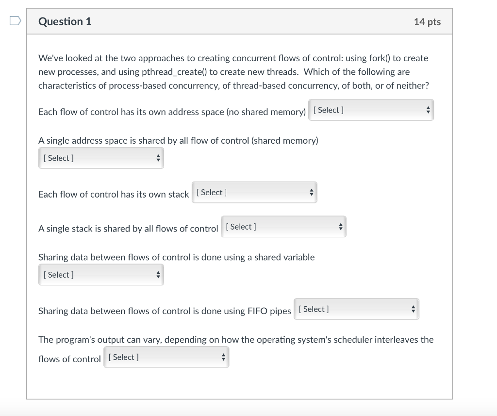Solved Question 1 14 pts We've looked at the two approaches | Chegg.com
