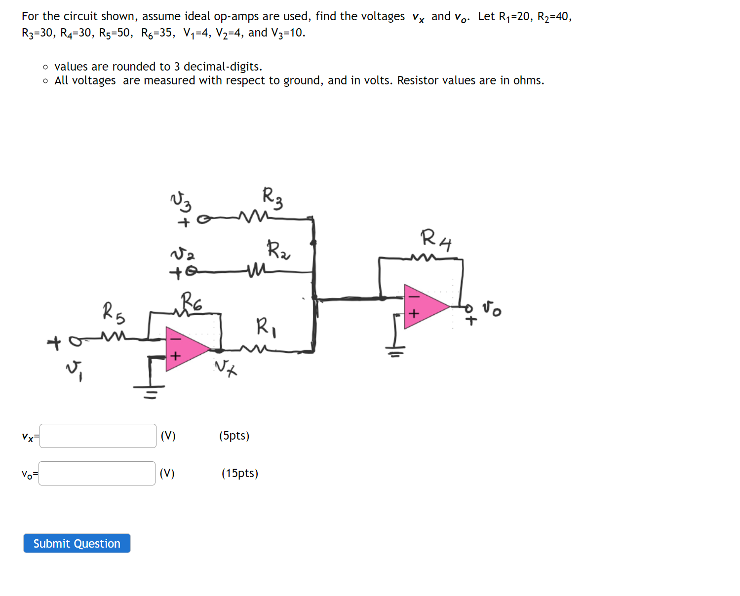 Solved For the circuit shown, assume ideal op-amps are used, | Chegg.com