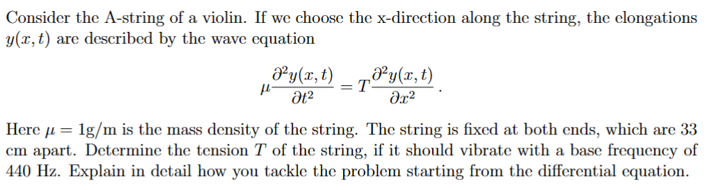 Solved Consider the A-string of a violin. If we choose the | Chegg.com