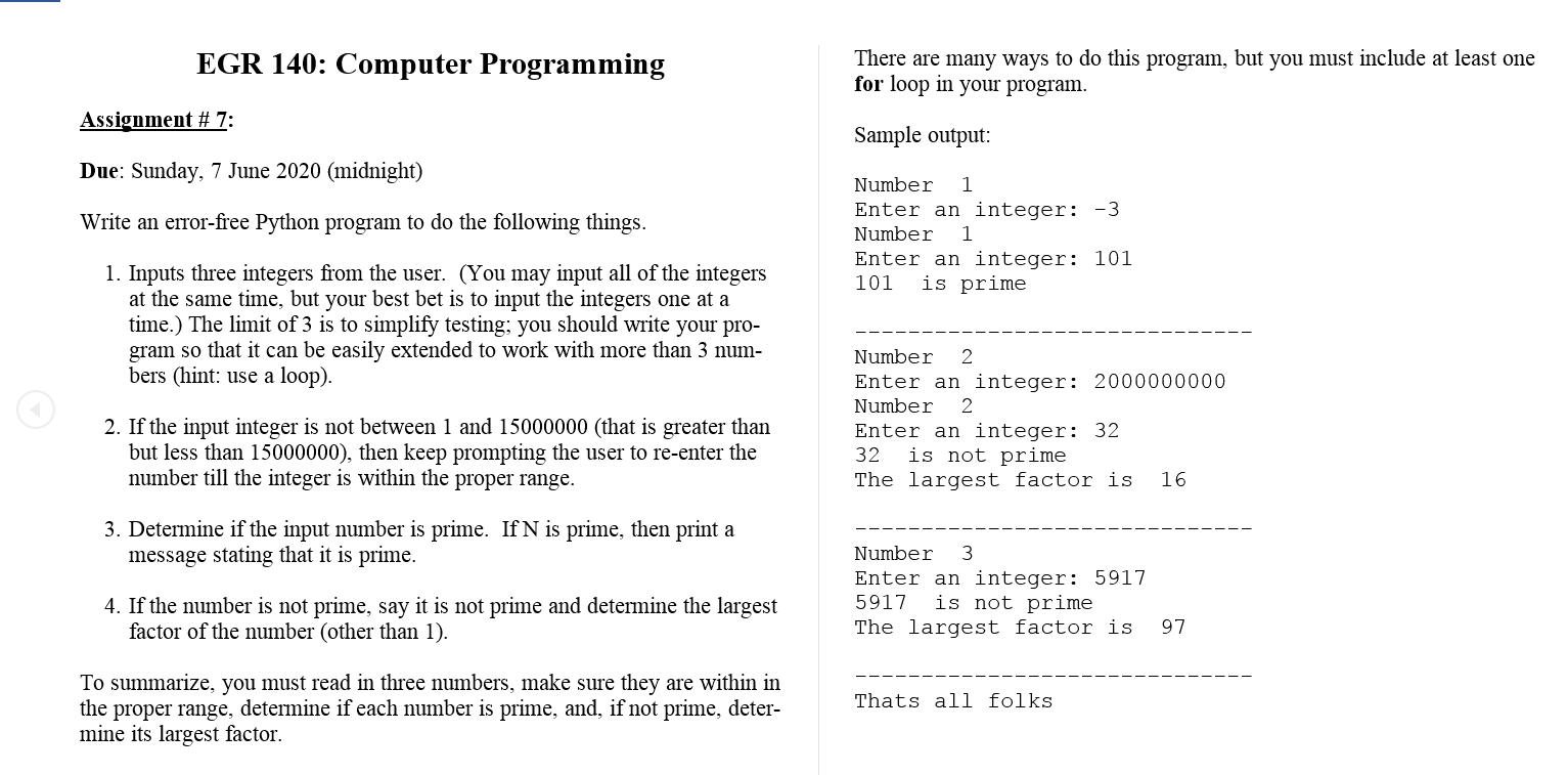 Solved EGR 140: Computer Programming There are many ways to | Chegg.com