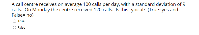 Solved A call centre receives on average 100 calls per day, | Chegg.com