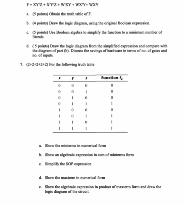 Solved 1. ((10 points) Show a truth table for the following | Chegg.com
