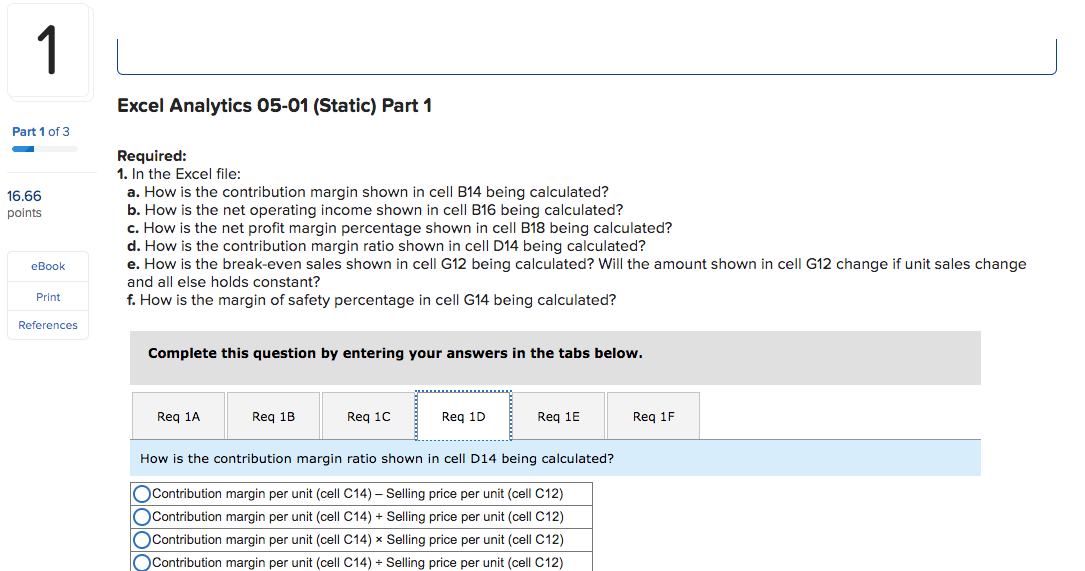 Solved Part 1 of 3 Required information Excel Analytics | Chegg.com