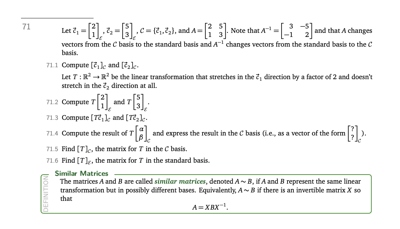 Solved Let c1=[21]E,c2=[53]E,C={c1,c2}, and A=[2153]. Note | Chegg.com