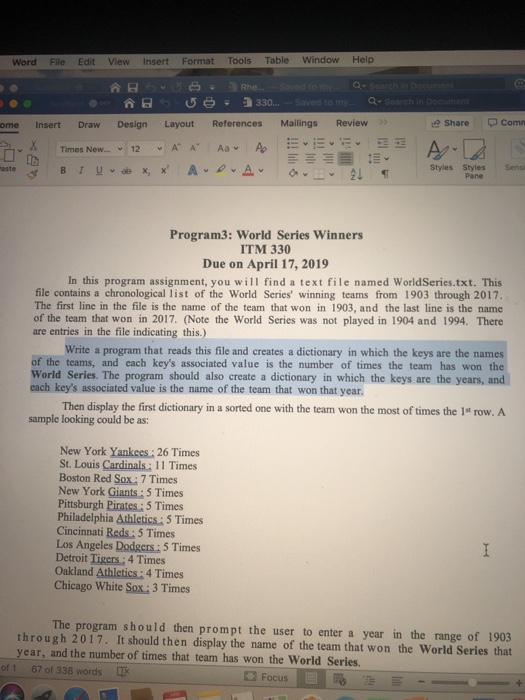 Solved Word File Edit View Insert Format Tools Table Window