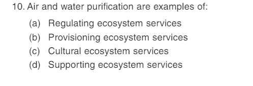 Solved 10. Air and water purification are examples of: (a) | Chegg.com