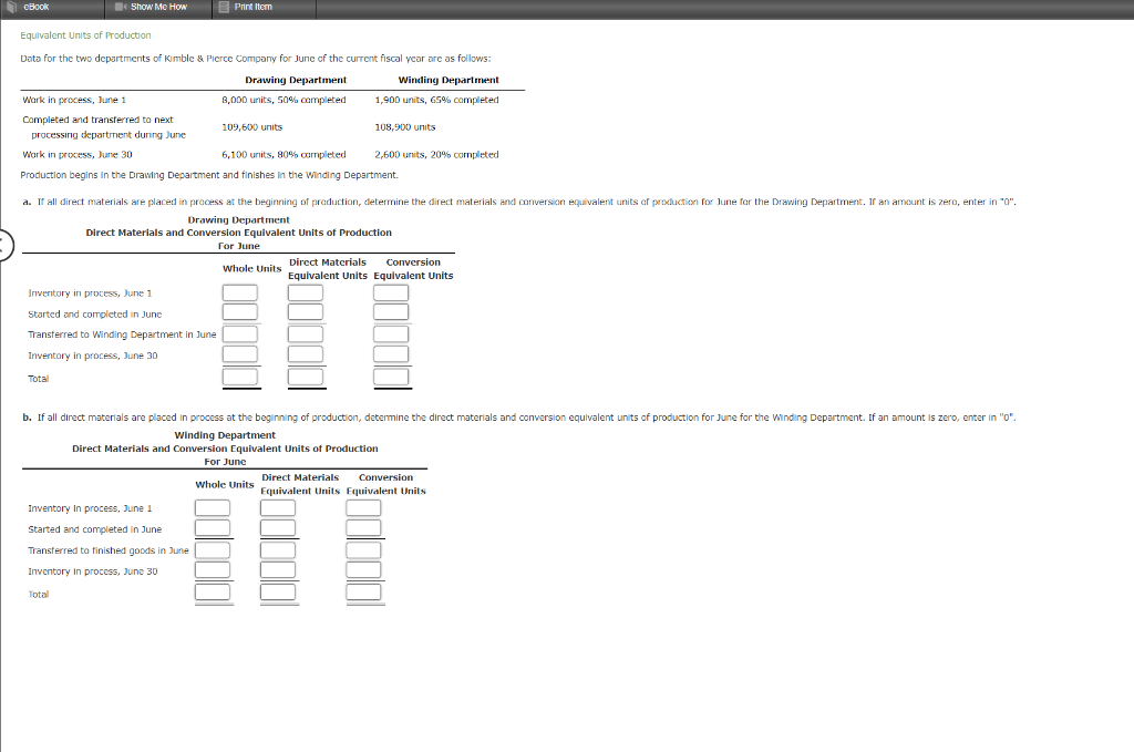 Solved cBook Show Me How E Print Item Equivalent Units of | Chegg.com