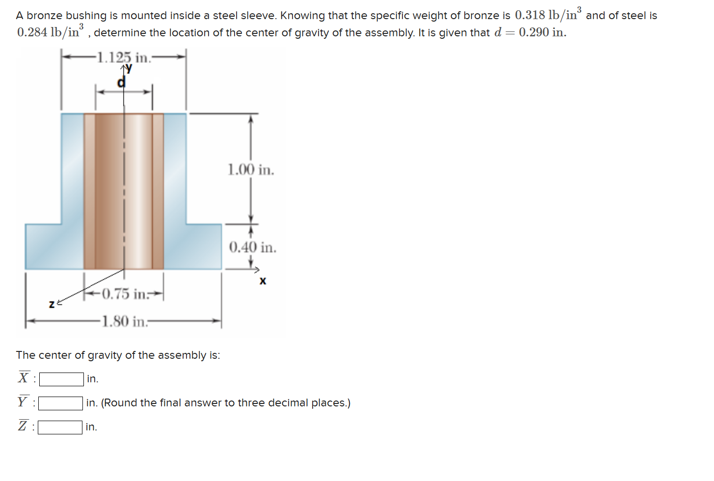Solved by an EXPERT A bronze bushing is ﻿mounted inside a steel sleeve. | Chegg.com