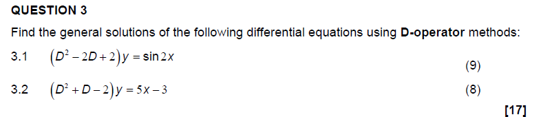 Solved Find the general solutions of the following | Chegg.com