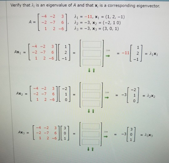 Solved Verify that A; is an eigenvalue of A and that x is a | Chegg.com