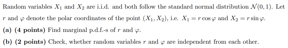 Solved Random variables X1 and X2 are i.i.d. and both follow | Chegg.com