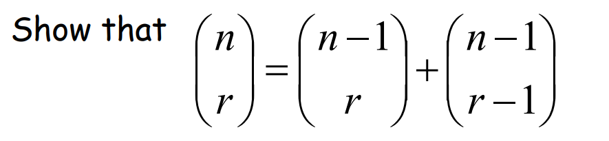 Solved Show that n n- n-1 ©)-(";")-(=1 + r r- - r | Chegg.com