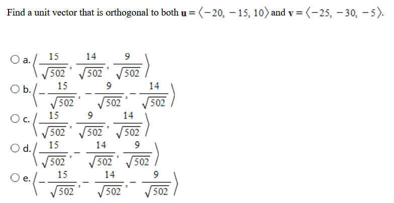 Solved Find a unit vector that is orthogonal to both u | Chegg.com