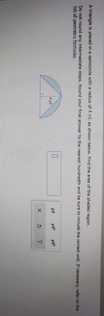 Solved A triangle is placed in a semicircle with a radius of | Chegg.com