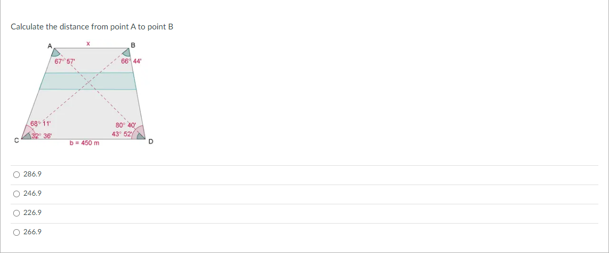 Solved Calculate the distance from point A to point B A B | Chegg.com