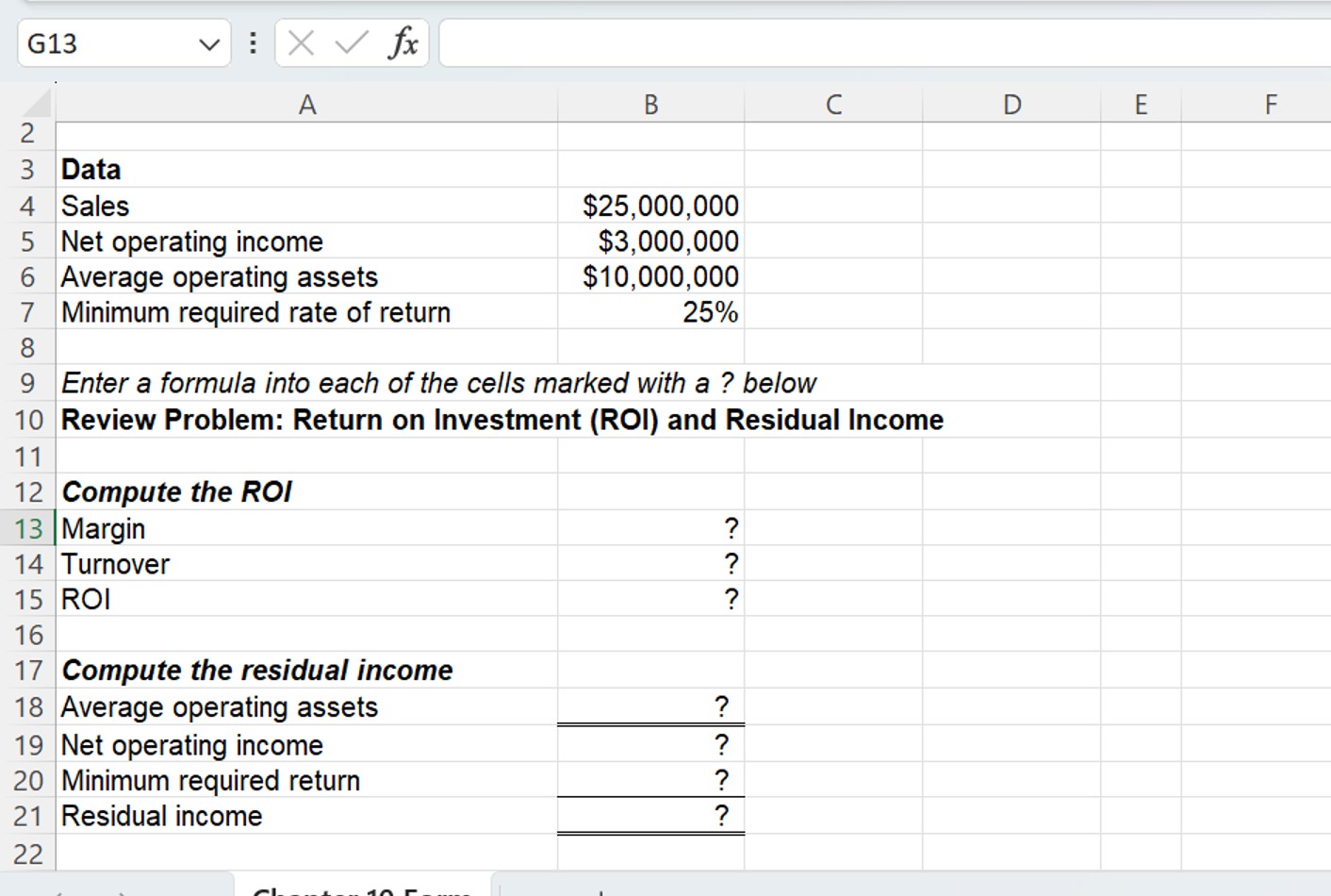 Solved Download the Applying Excel form and enter formulas | Chegg.com