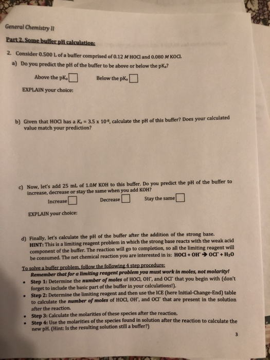 Solved General Chemistry II 2. Consider 0.500 L of a buffer | Chegg.com