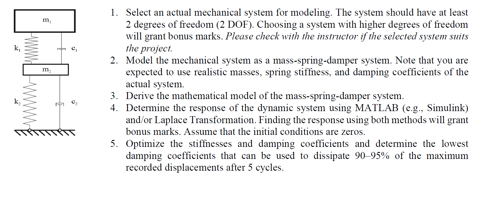 Solved 1. Select an actual mechanical system for modeling. | Chegg.com