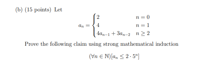 Solved You must state a base case, an inductive hypothesis, | Chegg.com