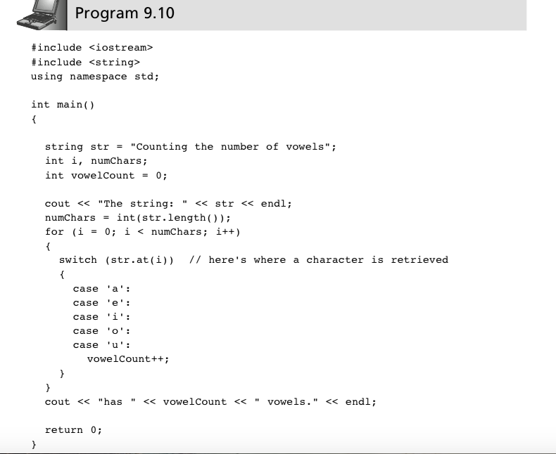 Solved using c++ programming Modify) Modify Program 9.10 to | Chegg.com