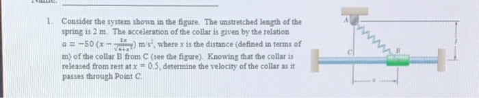 Solved 1: Consider the system shown in the figure. spring is | Chegg.com