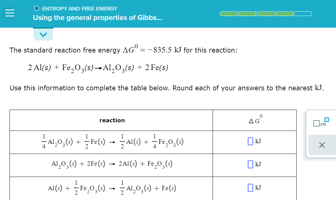 Solved O ENTROPY AND FREE ENERGY Using the general | Chegg.com
