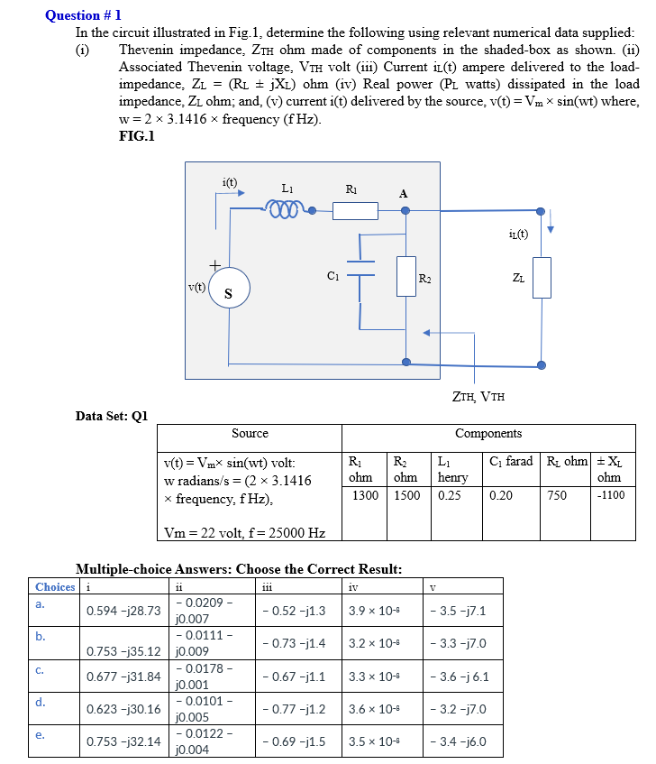 Solved Question \# 1 In the circuit illustrated in Fig.1, | Chegg.com