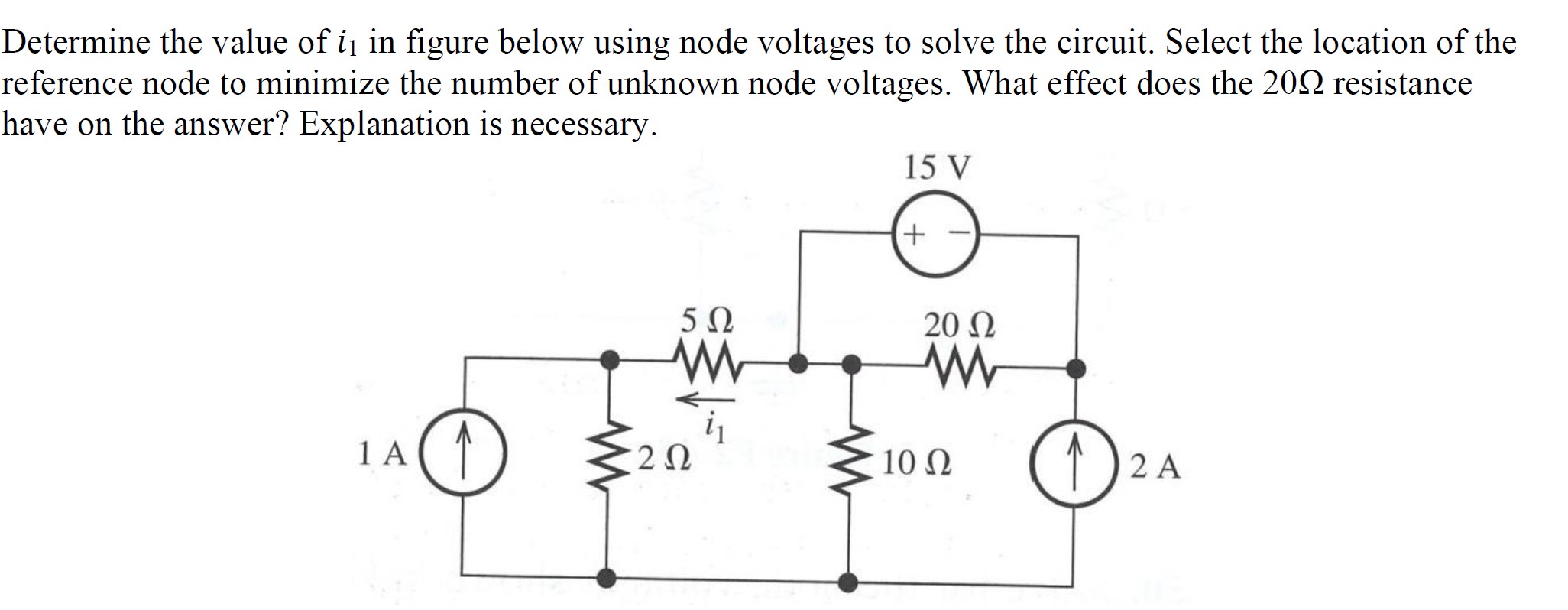 Solved Determine the value of i1 in figure below using node | Chegg.com Solved Determine the value of i1 in figure below using node | Chegg.com