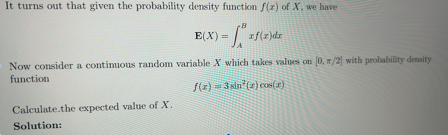 Solved It turns out that given the probability density | Chegg.com