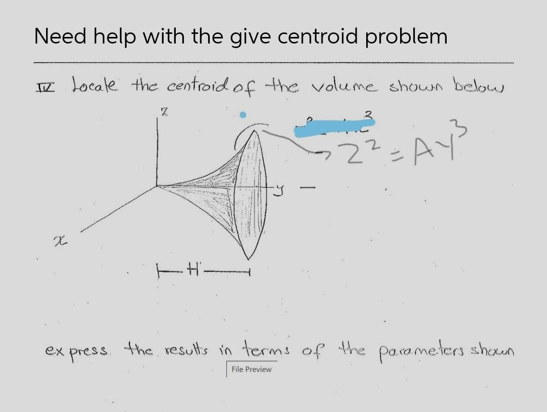 Solved Need help with the give centroid problem o locate the | Chegg.com