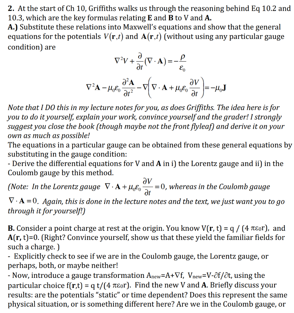 Solved 2. At the start of Ch 10, Griffiths walks us through | Chegg.com
