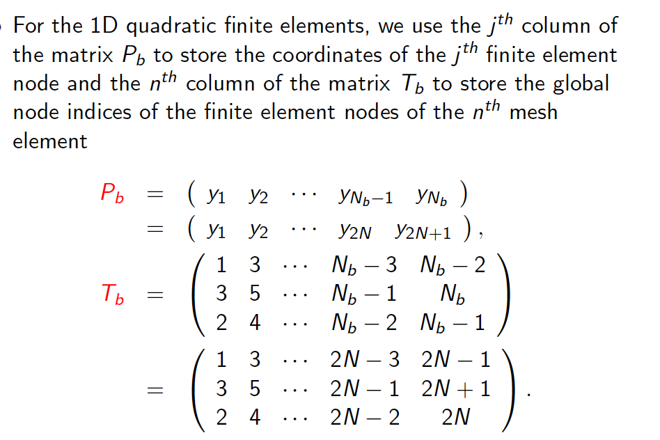 - For the 1D quadratic finite elements, we use the | Chegg.com