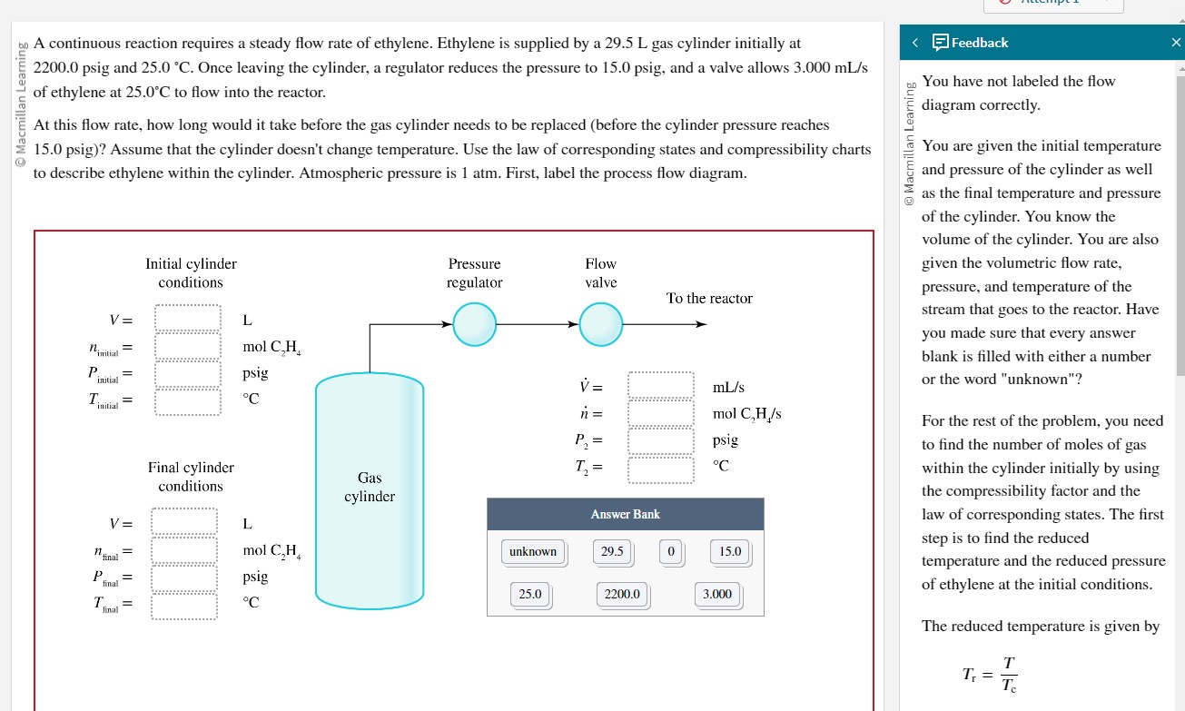 A continuous reaction requires a steady flow rate of | Chegg.com