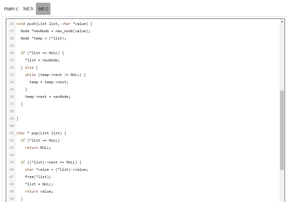 Solved main.c list.h list.c 1 /* List.h */ 2 5 3 struct Node | Chegg.com